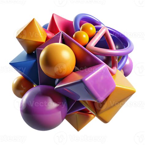 Serene Contemporary A Chaotic Collision Of Geometric Shapes And Organic