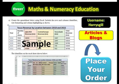 Help With Numeracy Assessment Creation Teaching By Harrysgill Fiverr
