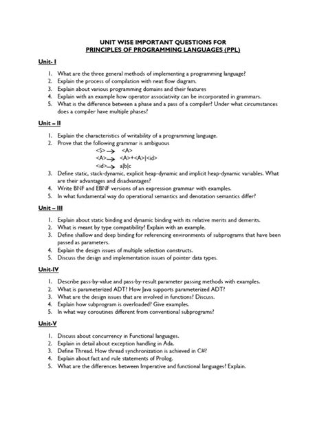 Ppl Unitwise Imp Questions Pdf
