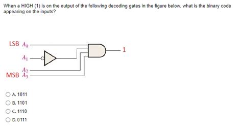 solved when a high 1 is on the output of the following