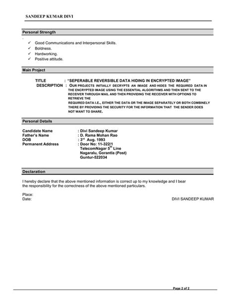 Divi Sandeep Kumar Resume Doc