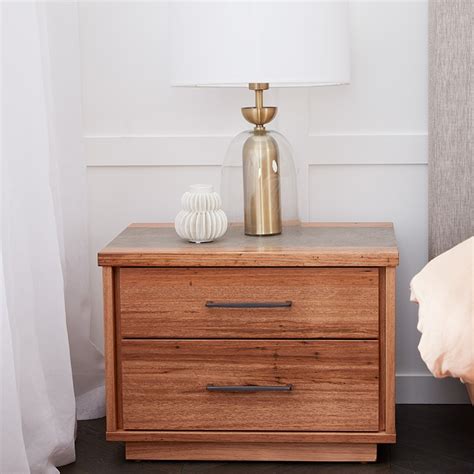 Alexa Bedside Table Wstone Inlay 2 Drawer Forty Winks