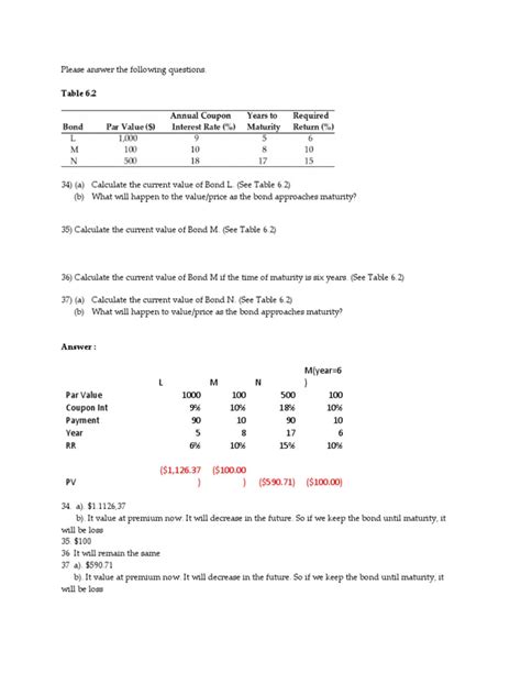 Class Problems Chapter 6 Haryo Indra Pdf Bonds Finance