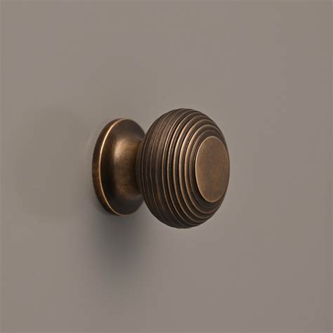 Solid Brass Beehive Cabinet Knobs Reeded Drawer Cupboard Kitchen