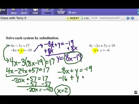 Solve By Substitution Worksheet Solving Systems Of Equations Using
