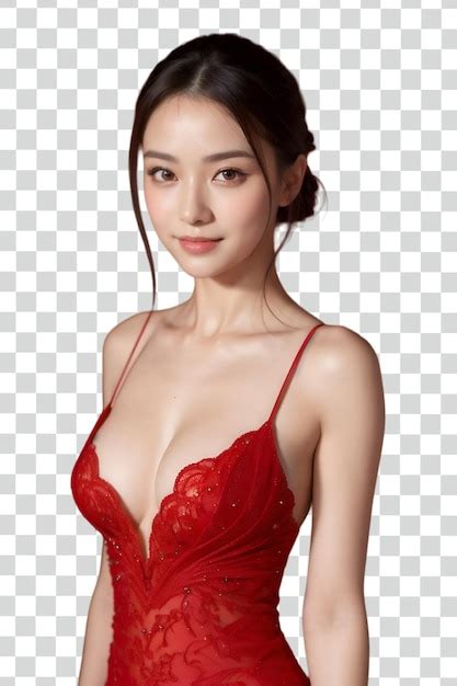 Psd Asian Sexy Woman On Transparent Background Premium AI Generated PSD