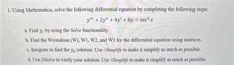 solved 1 using mathematica solve the following