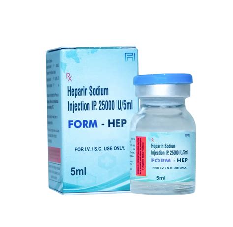 Form Hep Heparin Sodium Injection Strength 25000 Iu At ₹ 90piece In