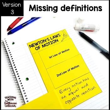 FORCE AND MOTION Vocabulary Foldable Notes For Science Interactive Notebooks