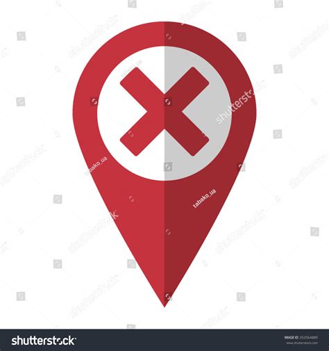 Cross Mark Vector Icon Red Map Stock Vector Royalty Free 352564889 Shutterstock