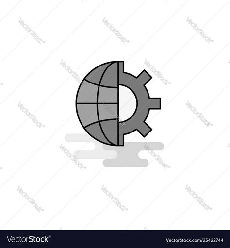 Internet Setting Web Icon Flat Line Filled Gray Vector Image