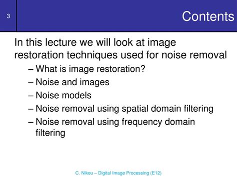Ppt Image Restoration And Reconstruction Noise Removal Powerpoint Presentation Id1153328
