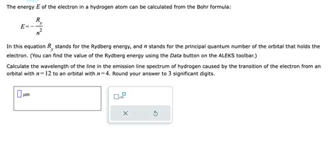 Solved The Energy E Of The Electron In A Hydrogen Atom Can