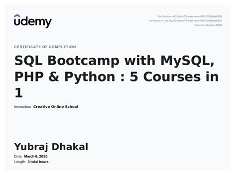 Sql Mysql Php Python Udemy Techjourney Backenddevelopment
