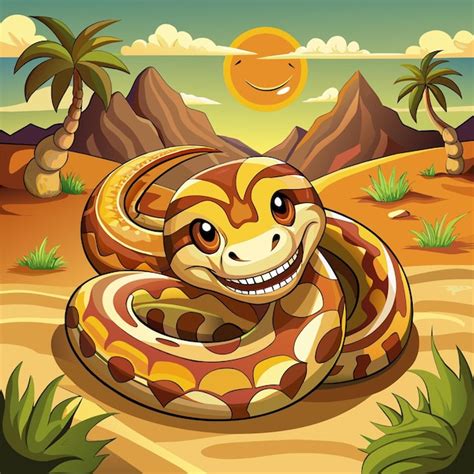 Banana Ball Python Ignored Smiles Desert Vector Premium Ai Generated