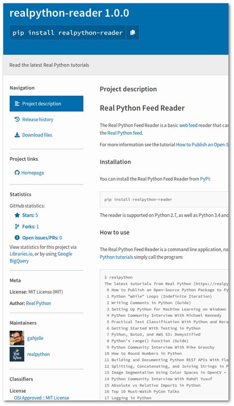 How To Publish An Open Source Python Package To Pypi Real Python