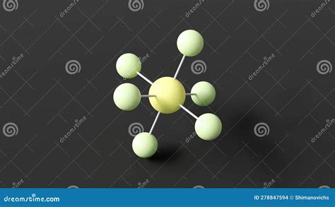 Sulfur Hexafluoride Molecule Molecular Structure Sulphur Hexafluoride Ball And Stick 3d Model