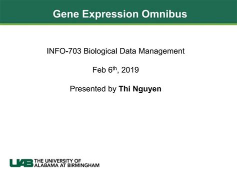 Gene Expression Omnibus Geo Pptx