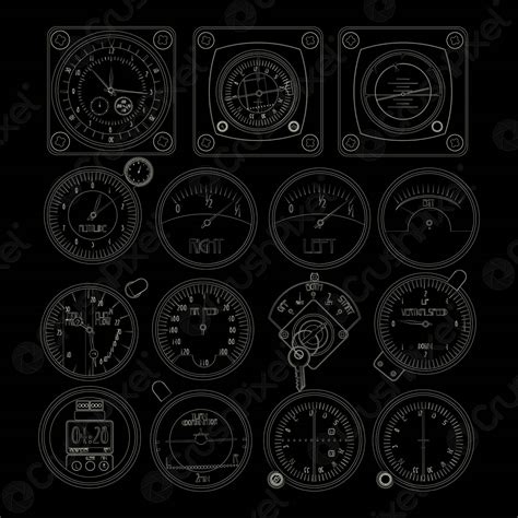 Aircraft Dashboard Instruments Stock Vector Crushpixel