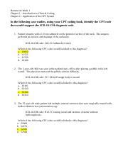 Coding 3 HW Week 1 Docx Homework Week 1 Chapter 1 Introduction To Clinical Coding Chapter 2