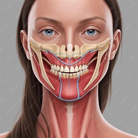 Highquality Photorealistic Anatomical Illustration Of A Womans Head And