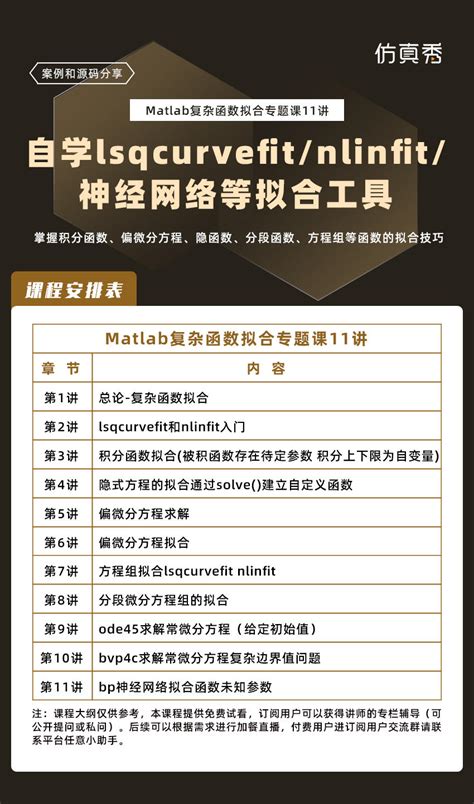 Matlab复杂函数拟合专题课11讲非线性通用matlab参数优化试验 仿真秀视频课程