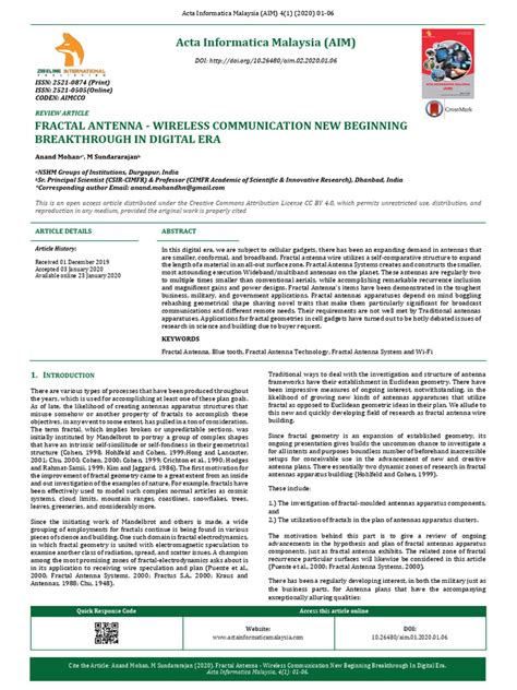 Fractalantenna Wirelesscommunicationnewbegin Pdf Antenna Radio Fractal