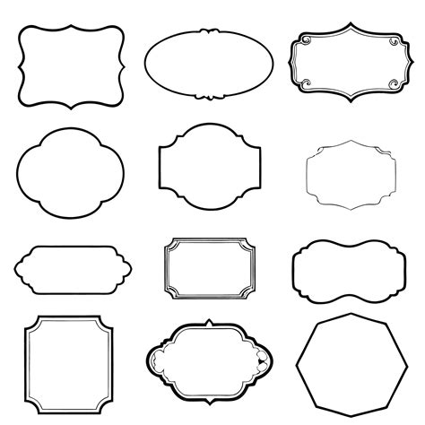 Set Of 12 Vintage Frames With Different Shapes Perfect For Adding A