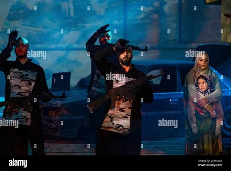 Iranian Actresses Tarannom Kermanian And Nafas Jaferi Perform With A