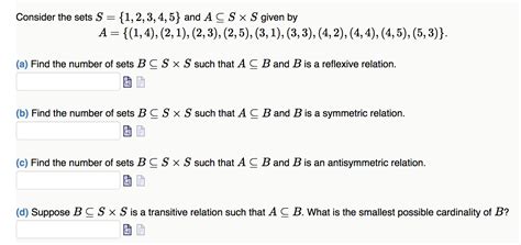 Solved Consider The Sets S And ASS Given By Chegg Com