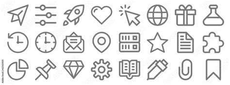 User Interface Line Icons Linear Set Quality Vector Line Set Such As Bookmark Pen Settings