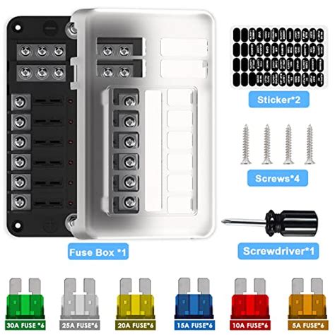 Marine Fuse Block 12v Fuse Box 12way Boat Fuse Panel 12v Power Distribution Block With Led