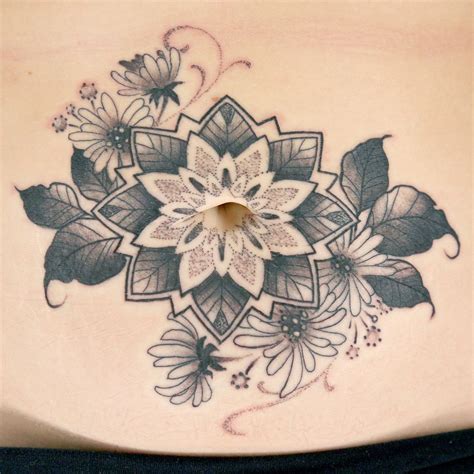 Flower Belly Button Tattoos