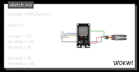 Servomotor Con Led RGB Wokwi ESP STM Arduino Simulator