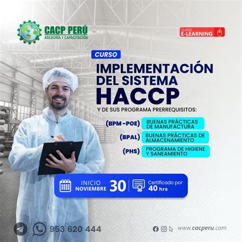 Curso Implementación Del Sistema Haccp Y De Sus Programa