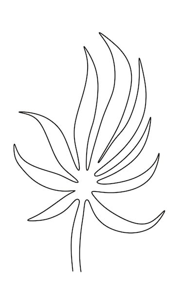 Premium Vector Simple Leaf Continuous Line Drawing
