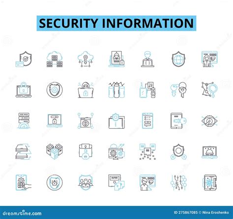 Security Information Linear Icons Set Encryption Authentication Privacy Firewall Intrusion