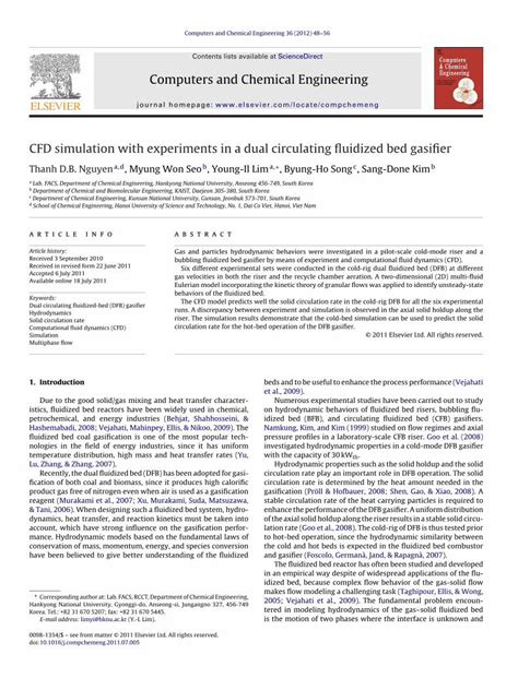 Pdf Cfd Simulation With Experiments In A Dual Circulating Fluidized