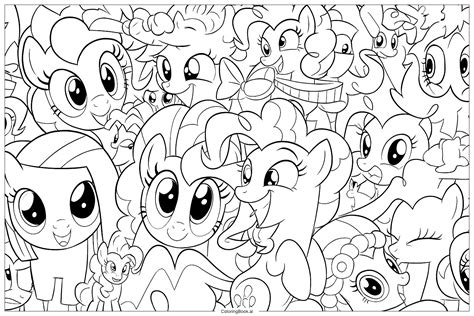 Pinkie Pie的趣味拼贴画 填色页（免费 Pdfandpng 可打印）