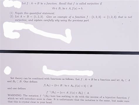 solved let f a→b be a function recall that f is called