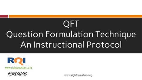 Ppt Qft Question Formulation Technique An Instructional Protocol Powerpoint Presentation Id