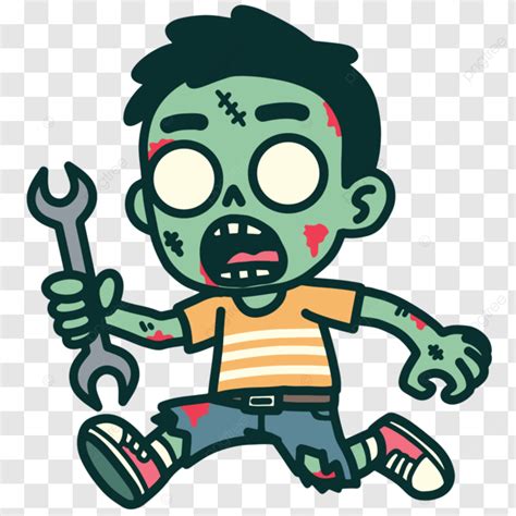 조절 가능한 렌치가 있는 좀비 만화 벡터 좀비 무서운 할로윈 Png 일러스트 및 벡터 에 대한 무료 다운로드 Pngtree