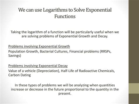 PPT Solving Exponential Equations Using Logarithms PowerPoint Presentation ID 2167384