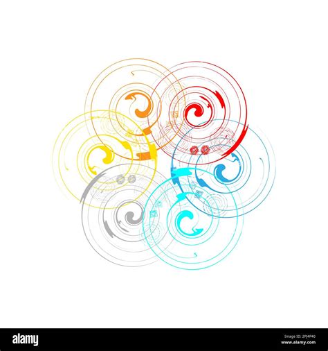 Abstract Geometric Art Colorful Speed Lines In Circle Form Vector Illustration Stock Vector