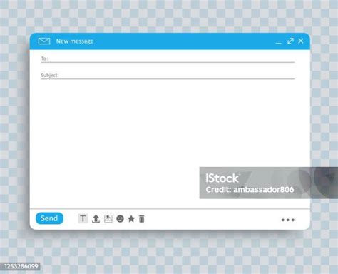 電子郵件視窗介面範本郵件介面空白網站面板螢幕與發送表單向量向量圖形及更多brand Name Online Messaging