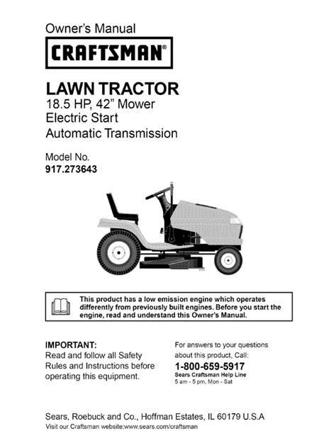 Craftsman Lawn Mower Model 917 Wiring Diagram