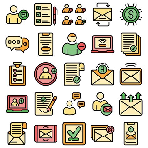 Request Icons Set Vector Flat 8848727 Vector Art At Vecteezy