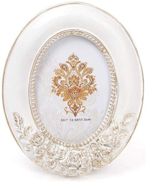 Фоторамка Tudor Троянди для фото 12 5х17 5см білий із золотом овальна Bona Dp68317 1020223