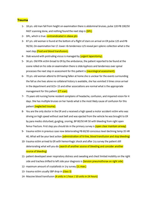General Mcqs Imp Pdf Shock Circulatory Bleeding