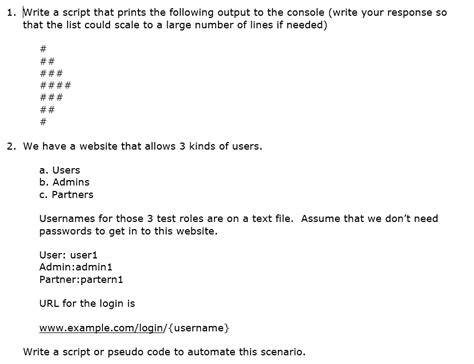 Solved 1 Write A Script That Prints The Following Output To